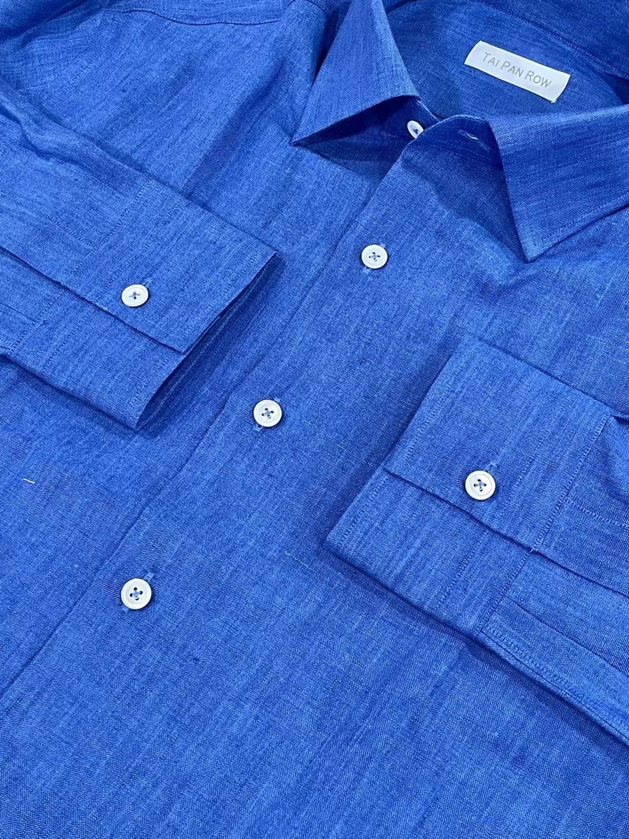 Product Showcase: Royal Blue Linen Shirt – Tai Pan Row Tailors Ltd.